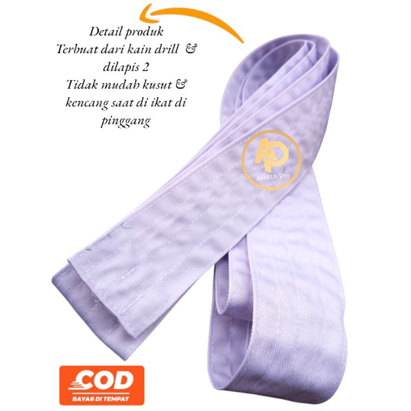 Jual sabuk pencak silat putih polos 7cm x 2.5cm drill PE/sabuk silat ...