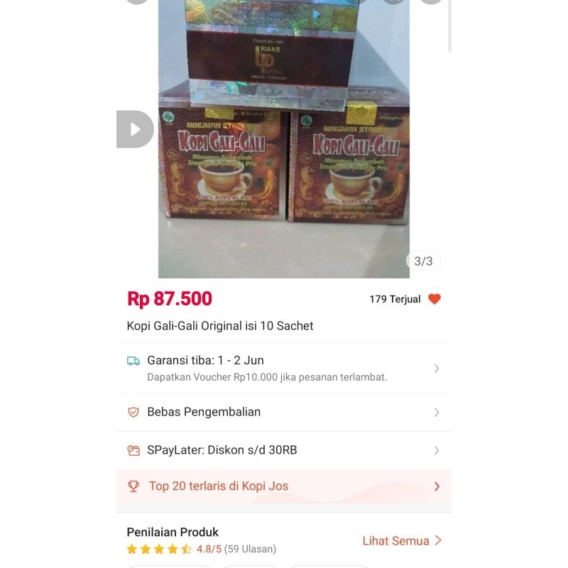 Jual GALI GALI KOPI GALIGALI KODE GL 100%ORI kopi stamina pria | Shopee Indonesia