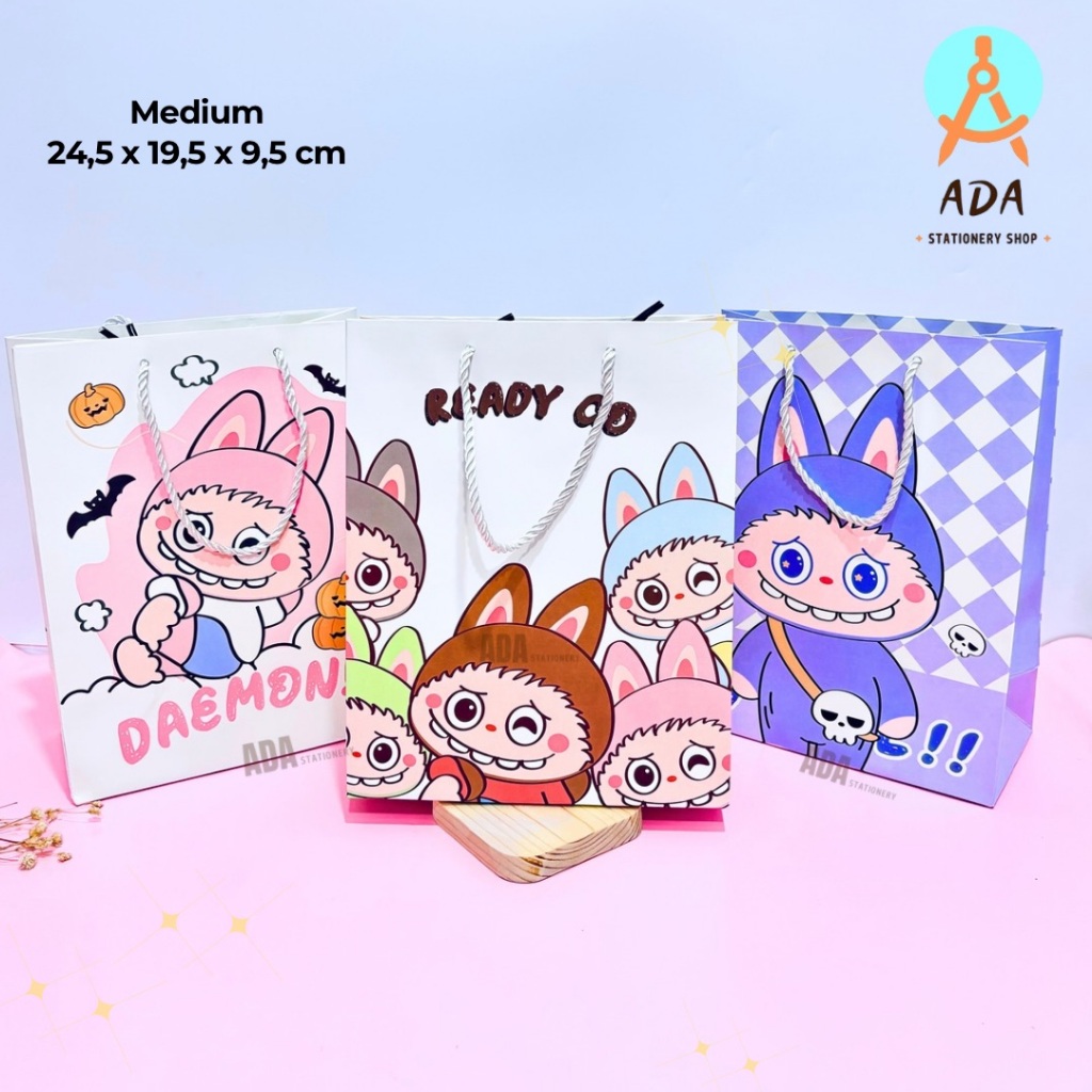 Jual (1 pc) PAPERBAG MEDIUM GBR LABUBU/SZ-7001 / 19.5 X 24.5 X 9.5 CM ...