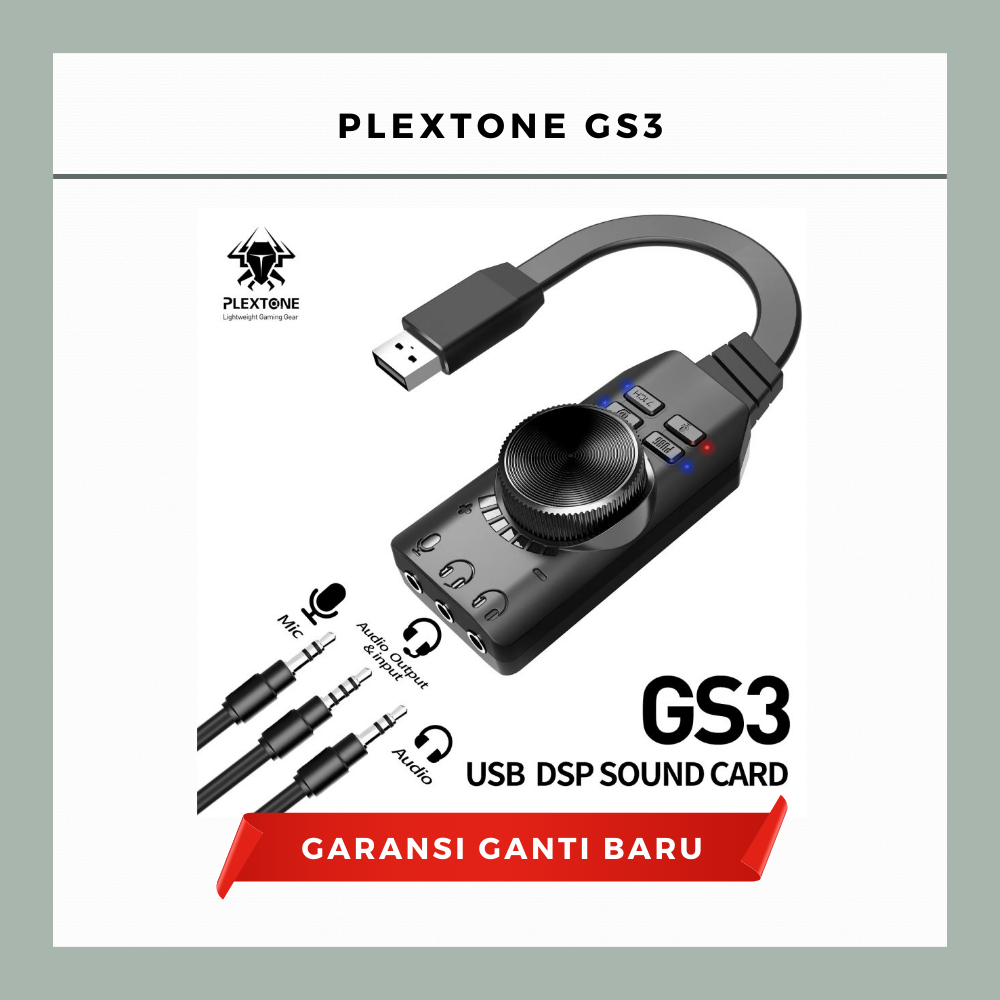 Jual Plextone GS3 Mark II Soundcard USB DSP Adapter Virtual 7.1 Audio ...