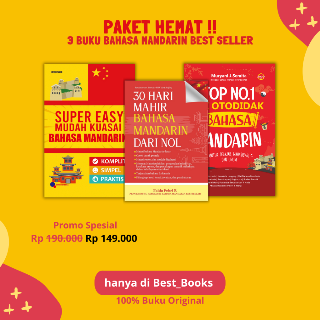 Jual Paket Murah 3 Buku Bahasa Mandarin Best Seller (SUPER EASY ...