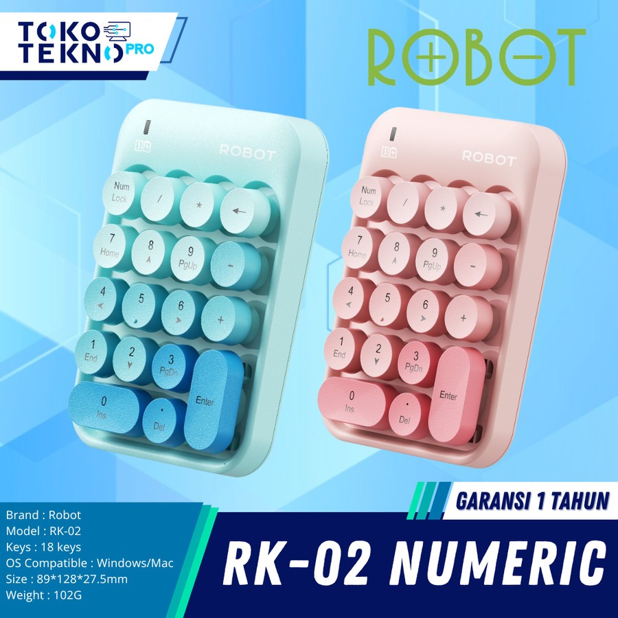 Jual Robot RK02 / RK-02 Keyboard Numeric Wireless 2.4G | Shopee Indonesia
