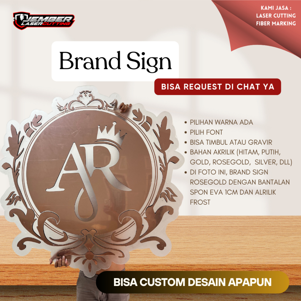Jual BRAND SIGN PAPAN NAMA CUSTOM SPON EVA 1 CM | Shopee Indonesia