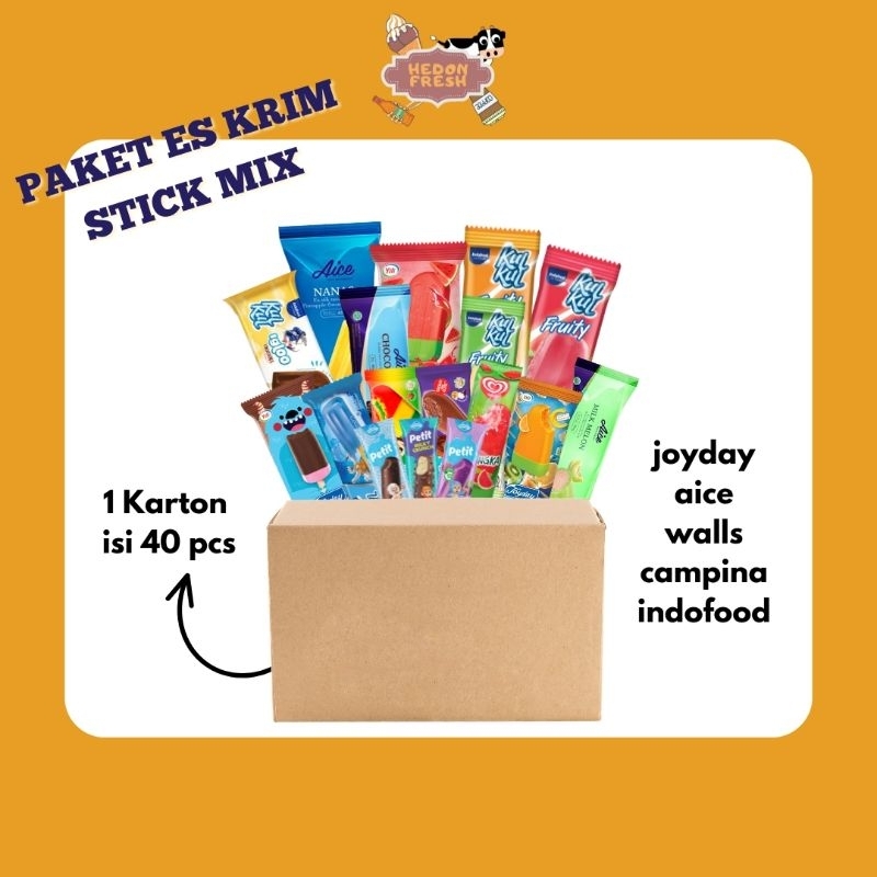 Jual Paket Es Krim Stick Mix (1 Karton 40 pcs) | Shopee Indonesia