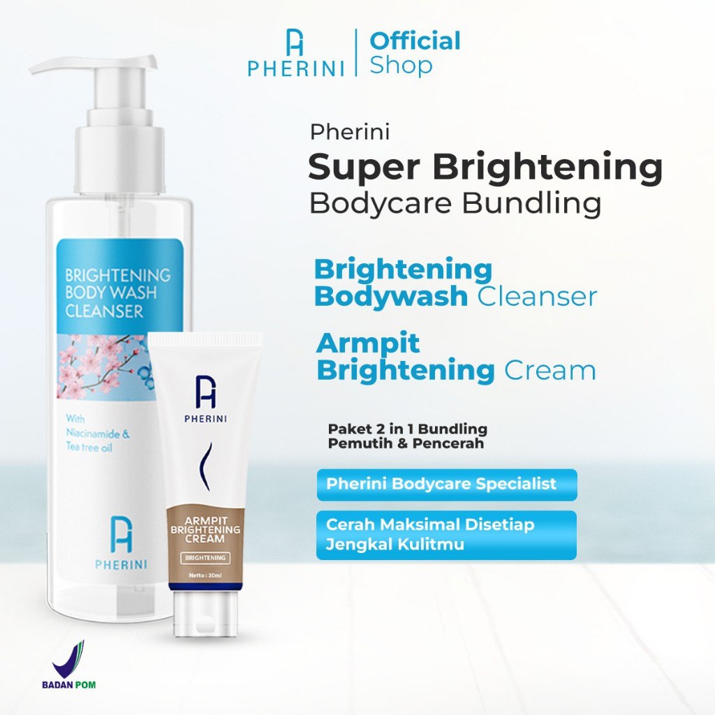Jual PHERINI Brightening Body Wash Cleanser Sabun Mandi Cair + Underarm Armpit Brightening Cream ...