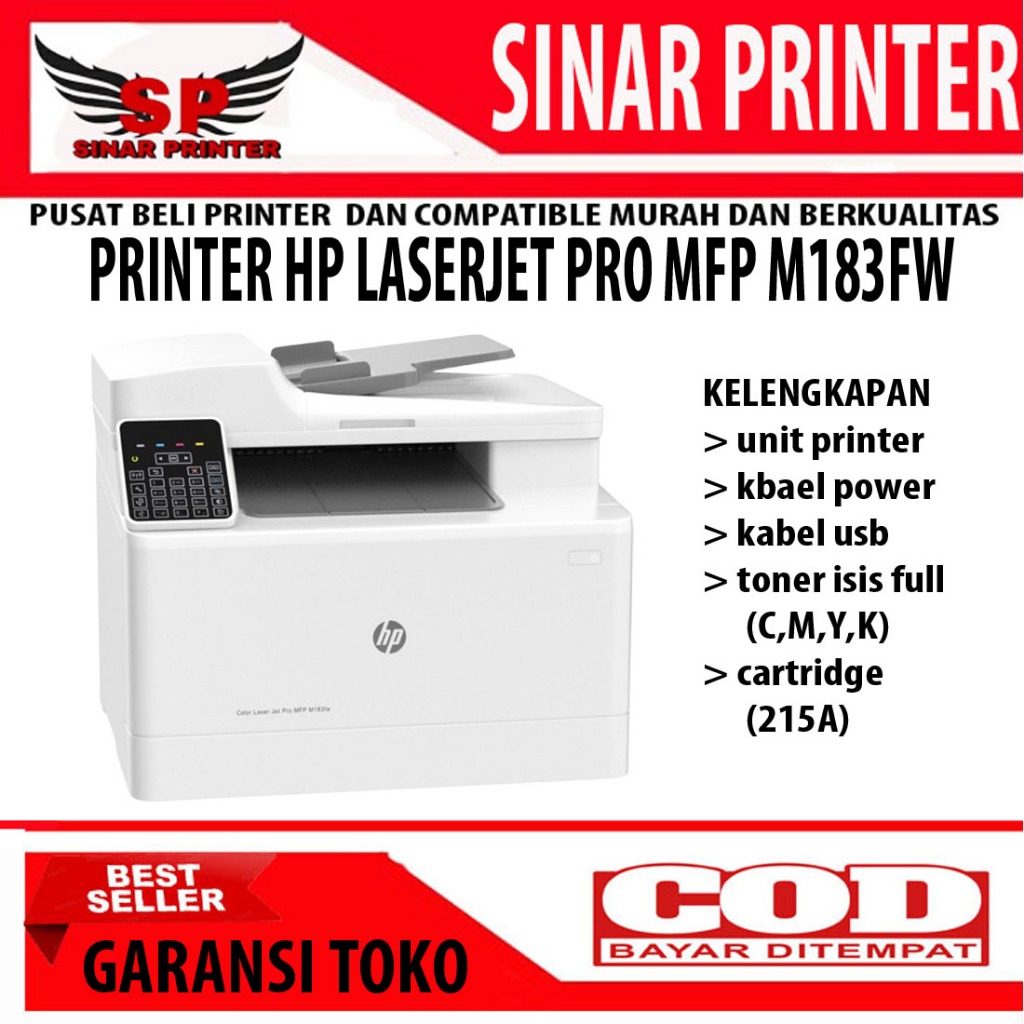 Jual PRINTER HP LASERJET PRO MFP M183fw M 183 FW siap pakai | Shopee ...