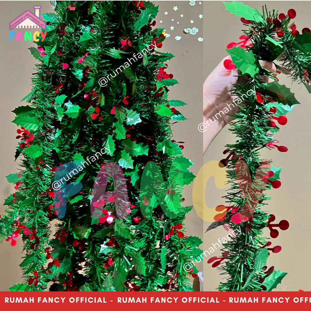 Jual Slinger Dekorasi Natal DAUN CHERRY PREMIUM TEBAL BAHAN PLASTIK ...