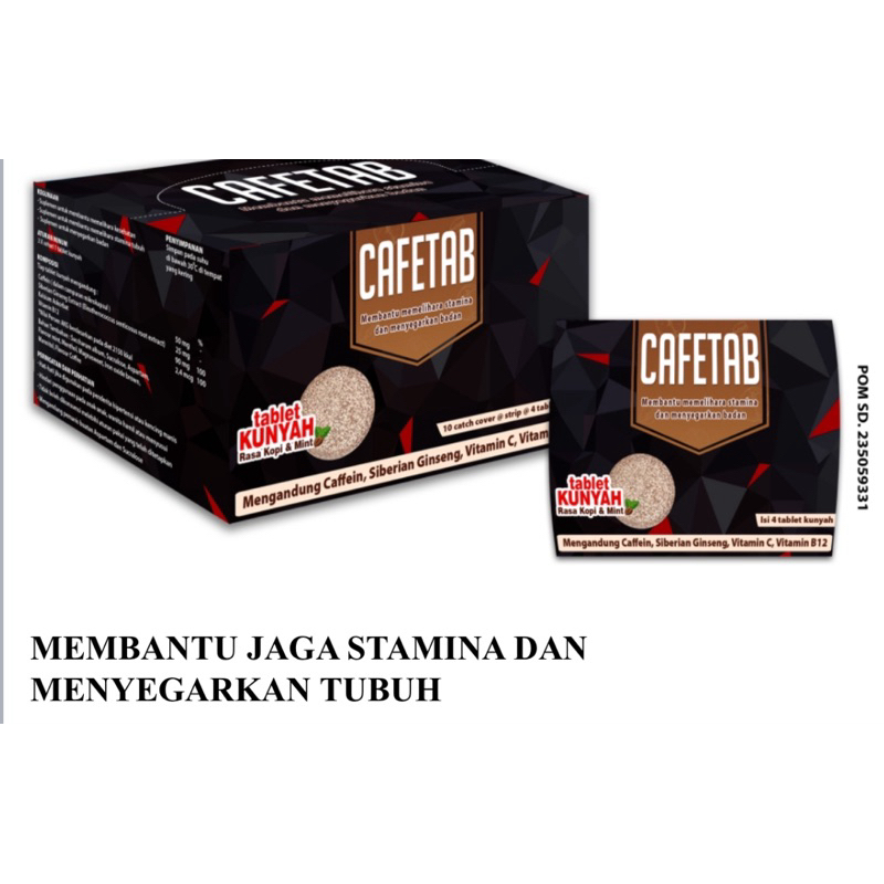 Jual CAFETAB Permen kunyah anti ngantuk strip isi 4 (Harga per strip ...