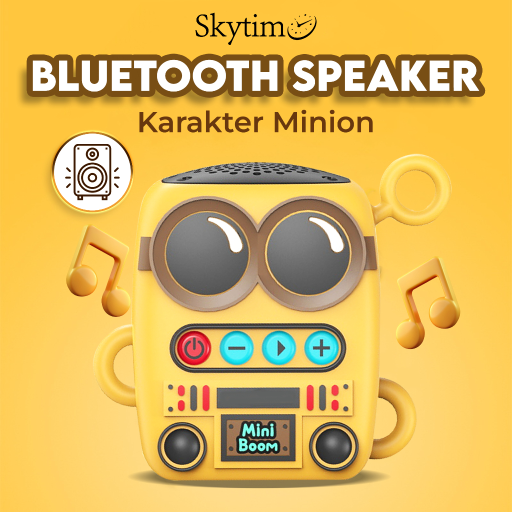 Jual Skytime Minion Karakter Speaker Bluetooth Mini Hi-Fi Sounds Bass ...