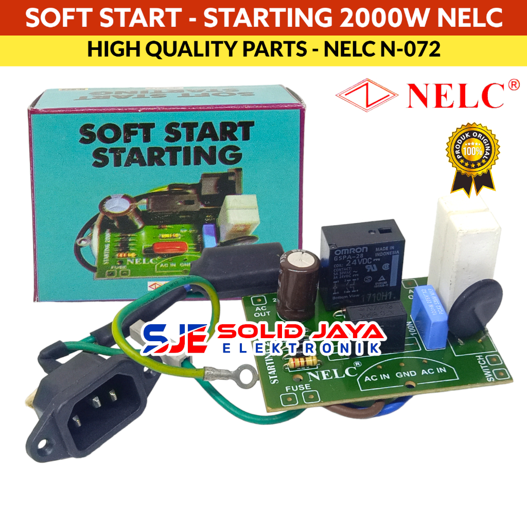Jual KIT SOFT START NELC STARTING SOFTSTART RELAY RESISTOR PLUS SOKET AC 3 PIN ASLI ORIGINAL ...