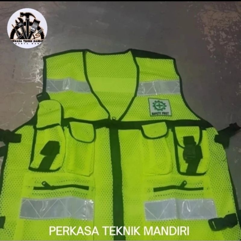 Jual Rompi Safety Proyek 6 Kantong + Logo K3 Rompi 6 Kantong K3 ...