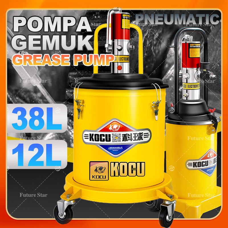 Jual KOCU Pompa Gemuk Drum 12L-45L Liter Lubricator Grease Pump Foot ...
