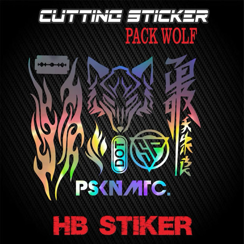 Jual BELI 2 GRATIS STICKER RANDOM Sticker cutting set pack wolf api ...