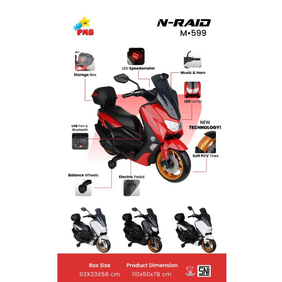 Jual NEW MOTOR AKI PMB M599 N-RAID M-599 N RAID M 599 NEW Nmax N max ...