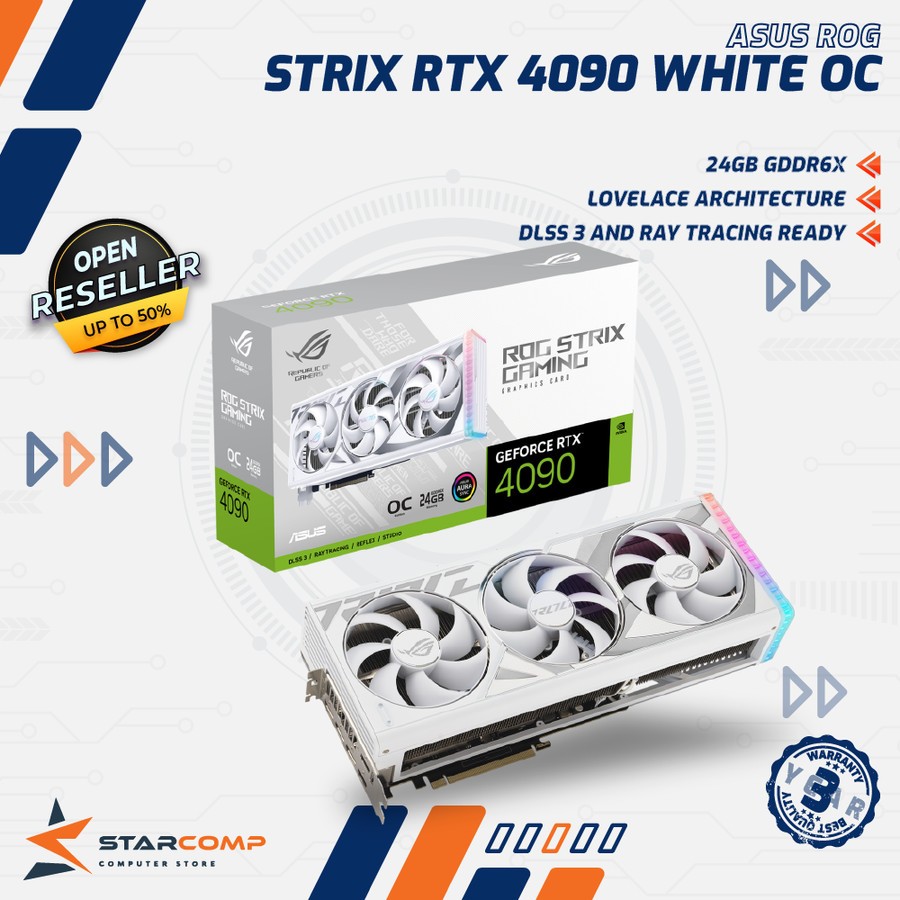 Jual ASUS GeForce RTX 4090 ROG STRIX OC WHITE 24GB GDDR6X VGA RTX4090 ...