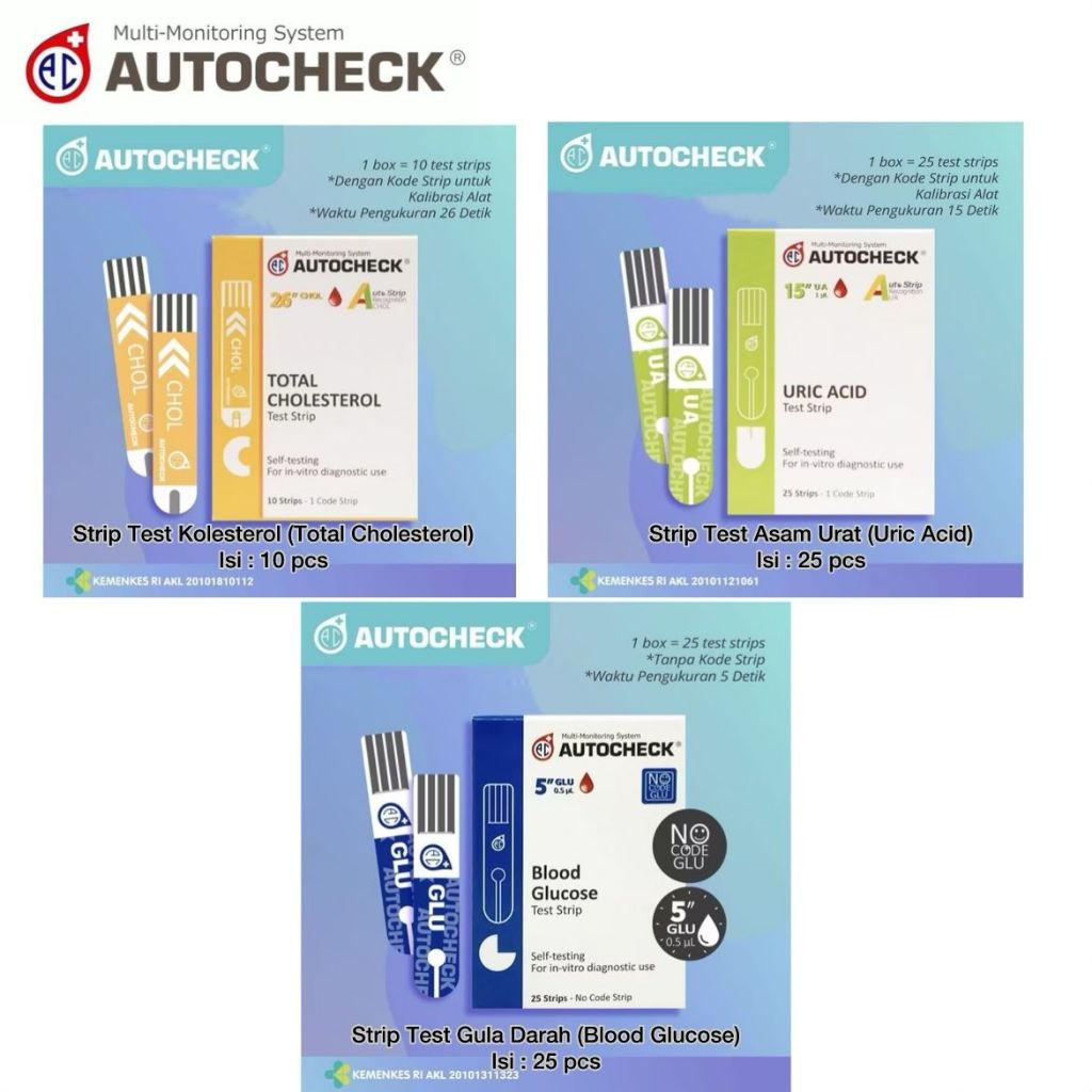 Jual STRIP TEST / STIK ISI ULANG AUTOCHECK / STRIP CEK GULA DARAH ...