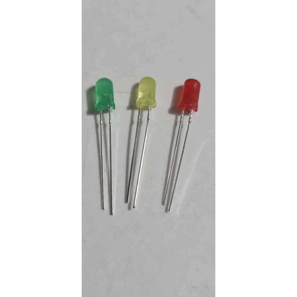 Jual (Isi 10 pcs) Lampu LED 5mm MIKA Merah Kuning Hijau Led 5 mm ...
