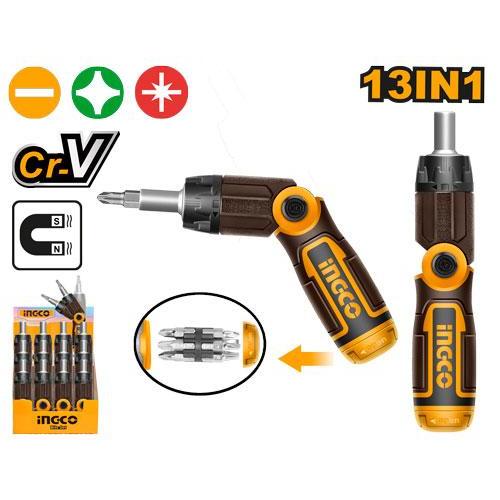 Jual 13-in-1 Ratchet Screwdriver Set INGCO AKISD1208 Obeng Tekuk ...