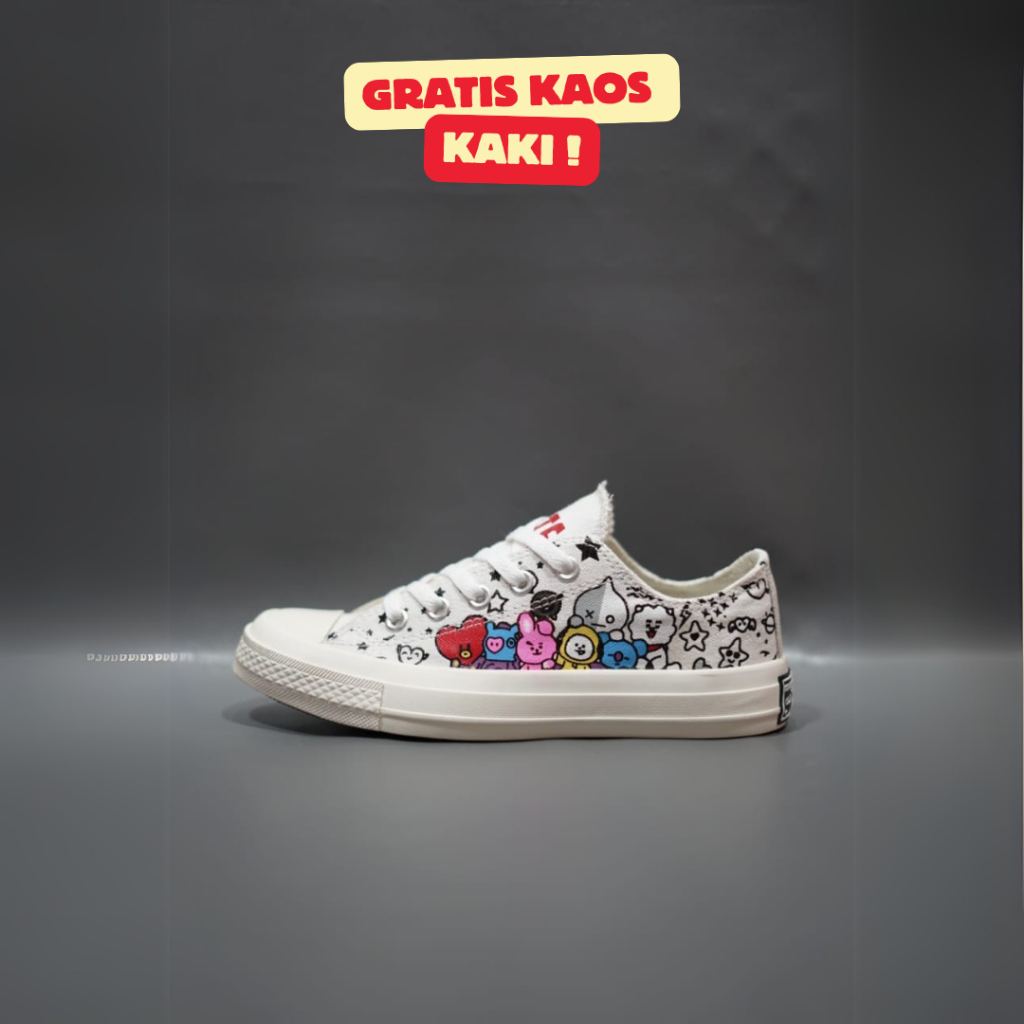 Jual SEPATU CONVERSE CT LOW X BTS TATA PUTIH KARAKTER GRADE ORIGINAL 36 ...
