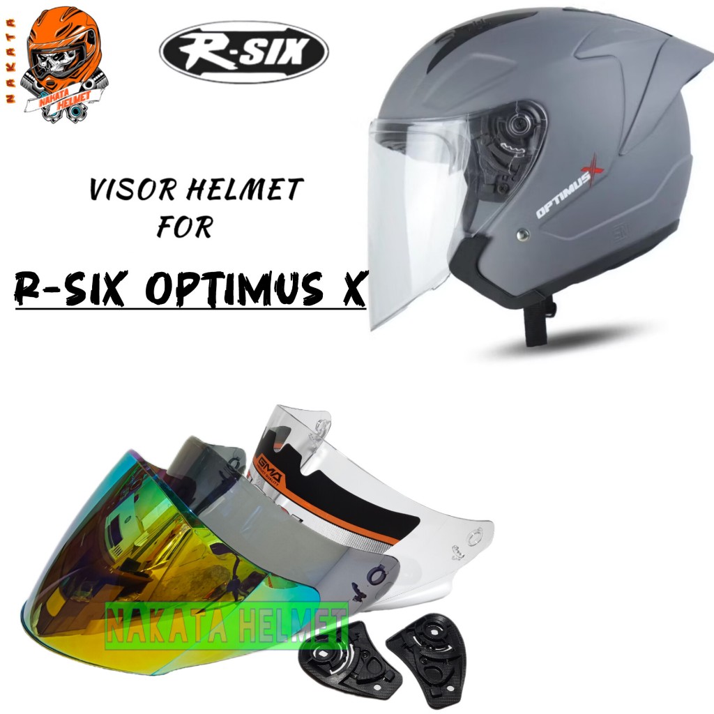 Jual Kaca helm R-SIX OPTIMUS X flat visor helmet RSIX optimusX bening ...