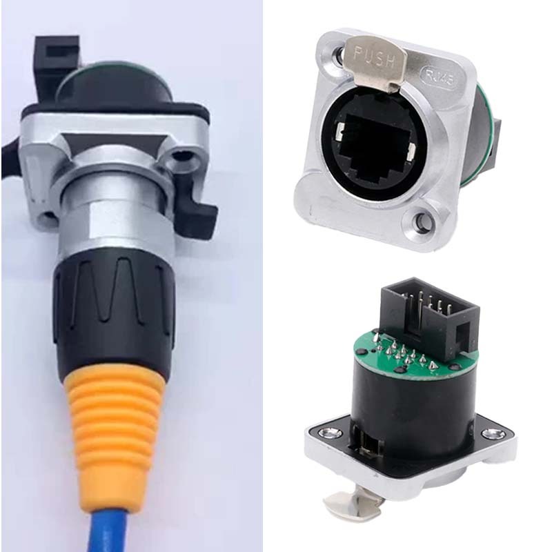 Jual Konektor EtherCON PCB Panel RJ45 Dengan 8 Pin Barel RJ45 Untuk ...