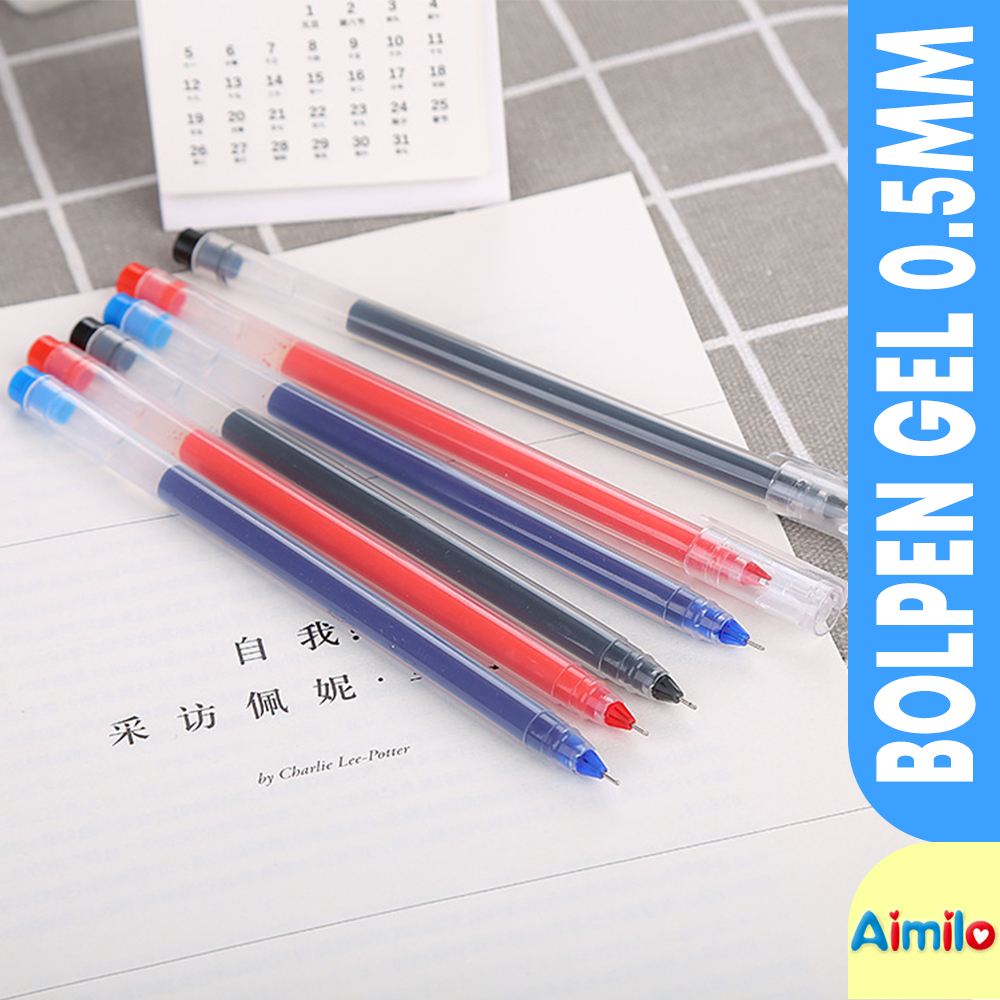 Jual Aimilo - Pulpen Gel Pen Gel 3 Warna 0.5mm Satuan - Bolpoin Gel ...