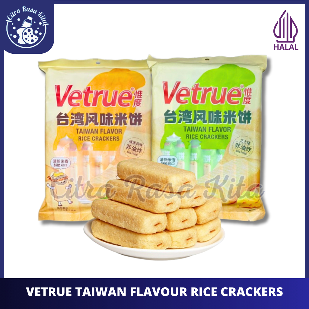 Jual Vetrue Taiwan Flavour Rice Crackers Rasa Salted Egg Yolk & Cheese 116g | Shopee Indonesia