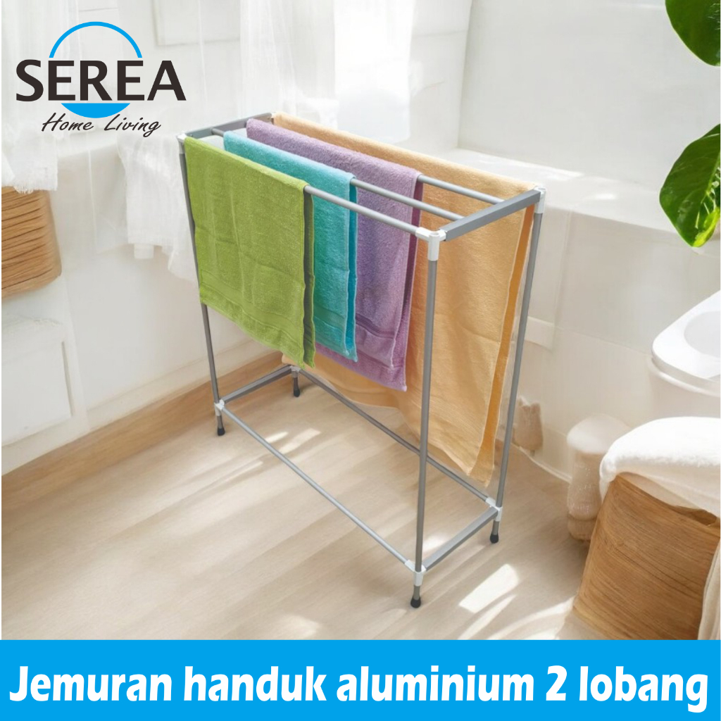 Jual Jemuran Handuk Berdiri Aluminium Minimalis 4 Handuk/Rak 4 Handuk ...