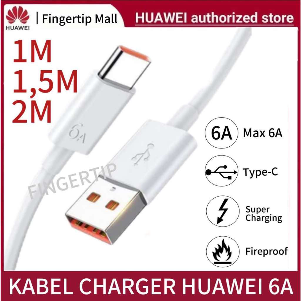 Jual Kabel Huawei 6A Original USB Type C Fast Charging Charger P20 P30 ...