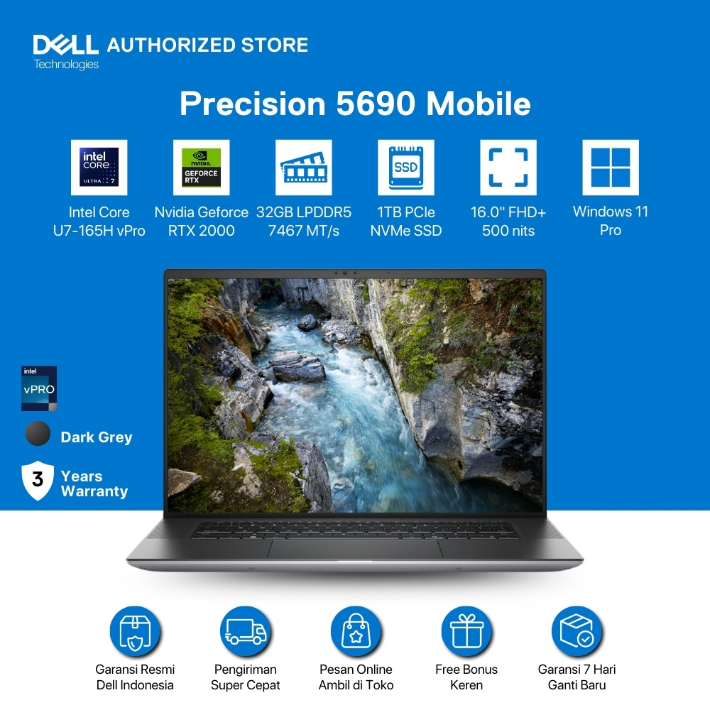 Jual Dell Mobile Precision 5690 [Core Ultra 7 165H vPro-32GB-1TB ...