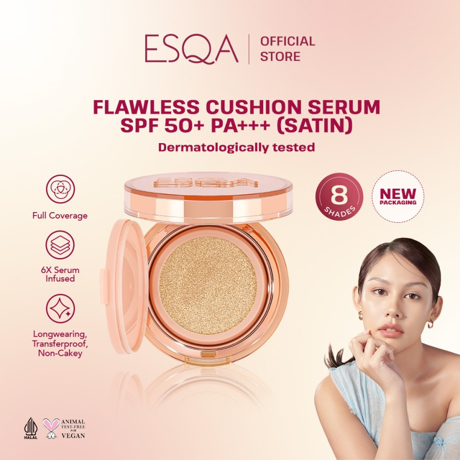 Jual ESQA Flawless Cushion Serum SPF 50+ PA+++ - Satin | Shopee Indonesia