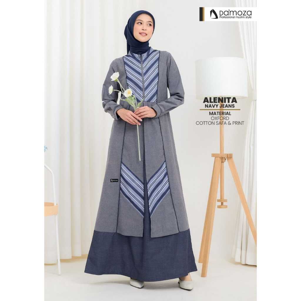 Jual DAMOZA ALENITA GAMIS NAVY JEANS | Shopee Indonesia