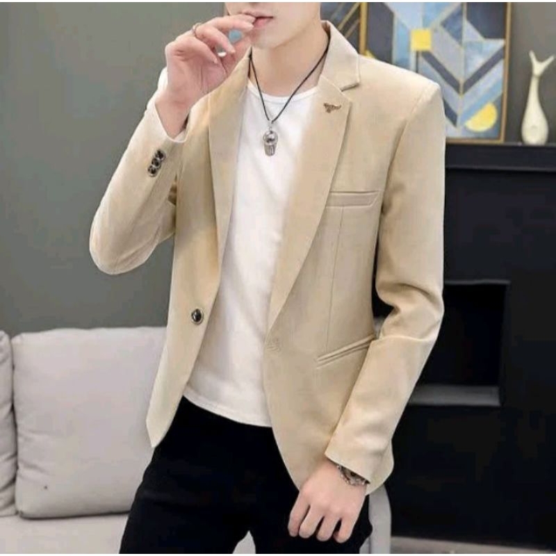 Jual Jas Blazer Pria Keren full furing/ Blazer Pria Guru Kuliah ...