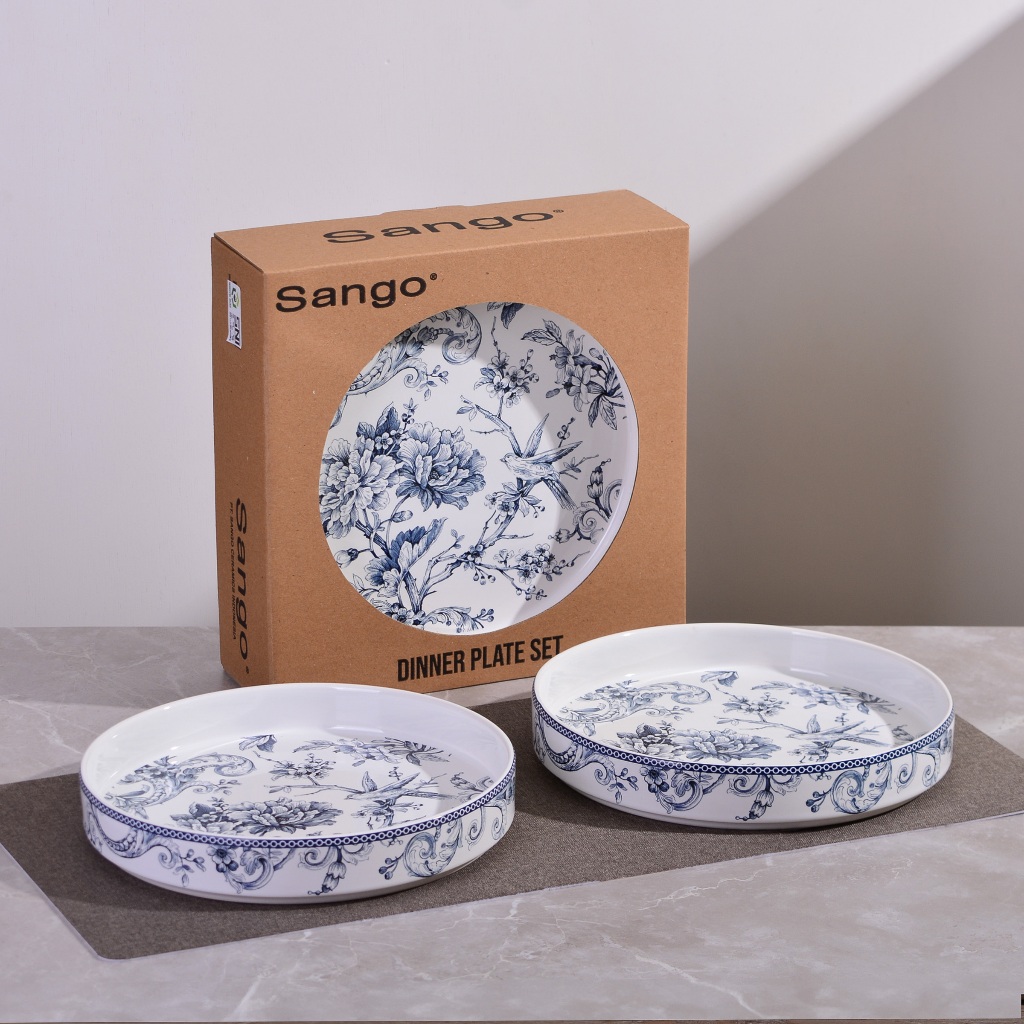 Jual SANGO Set Piring Makan Stackable Keramik Adelaide Blue (Isi 2 ...