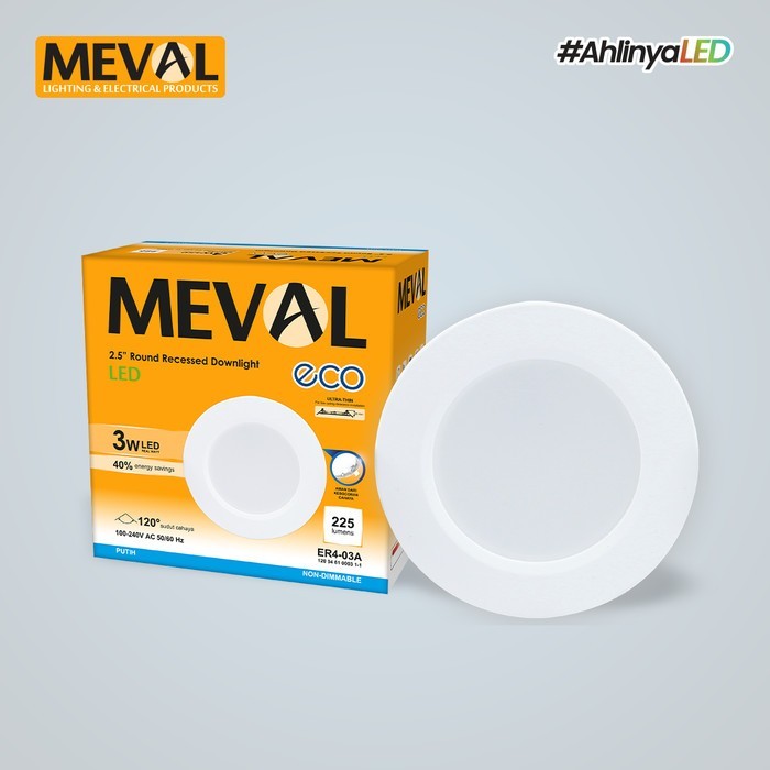 Jual DOWNLIGHT ECO ROUND ER4-03 3W PUTIH & KUNING MEVAL | Shopee Indonesia