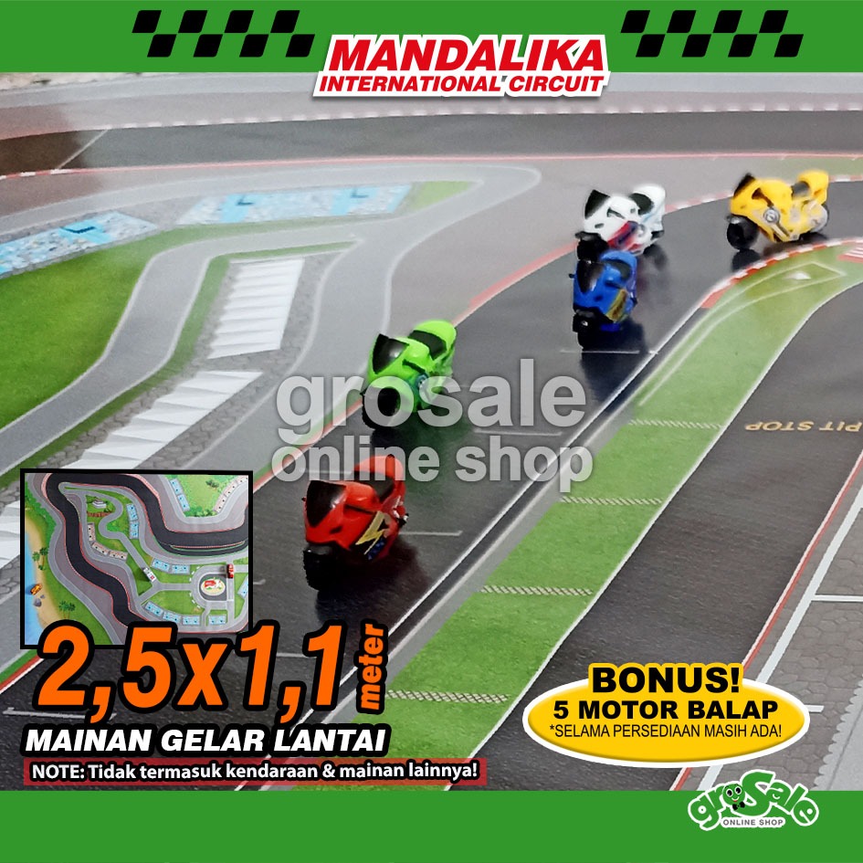 Jual 250X110 Cm Circuit Mandalika Sirkuit Mainan Gelar Lantai Balap ...