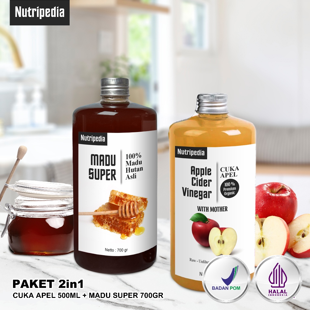Jual Nutripedia - Paket 2in1 Madu Hutan 700 Gr Dan Cuka Apel 500ml | Shopee Indonesia