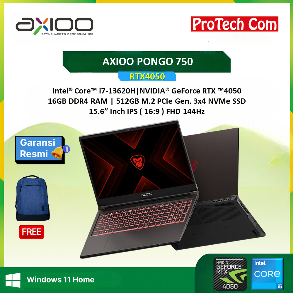 Jual AXIOO PONGO 750 - RTX4050 I7 13620H 16GB 512GB W11 15.6" FHD 144HZ ...