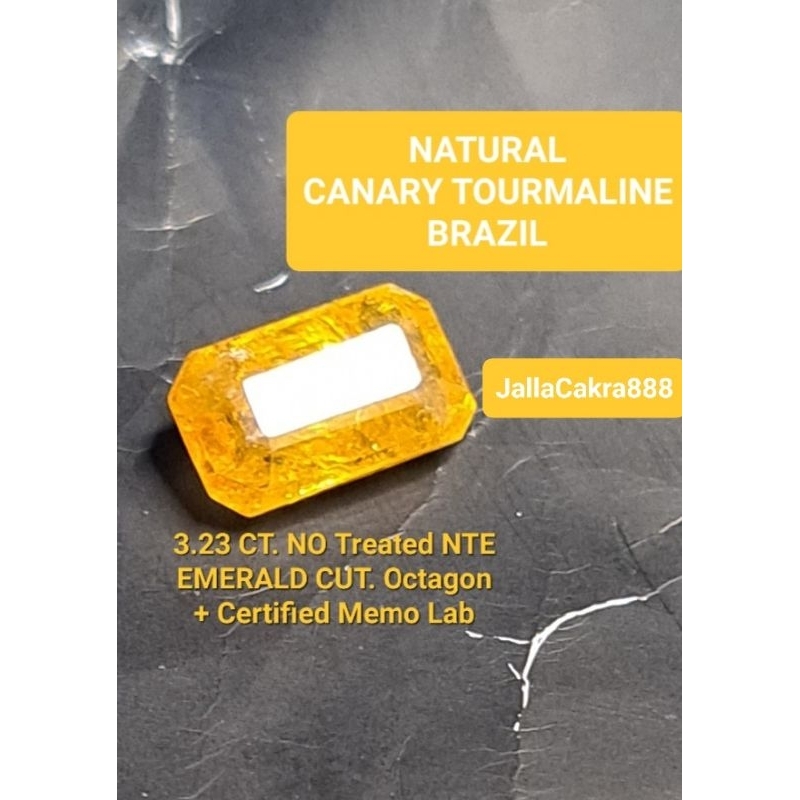 Jual Batu Natural CANARY TOURMALINE BRAZIL Exclusive 3.23 CT No Heated ...