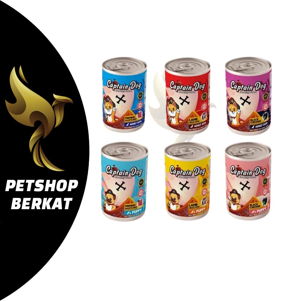 Jual Captain Dog 400gr Canned Wet Food Dog Rasa Wagyu, Lamb, Chicken ...