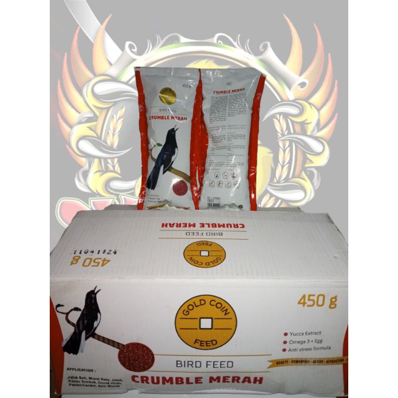 Jual Gold Coin Merah Crumble 450 Gram Voer Kacer Murai Jalak dll ...