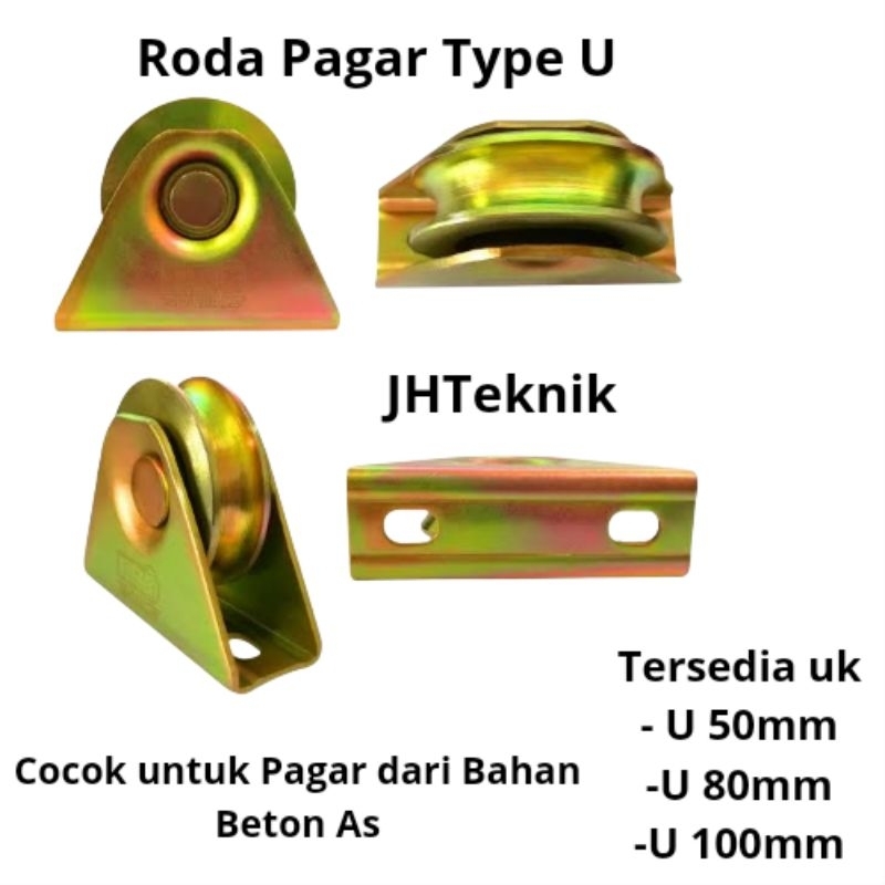 Jual JHTeknik Roda Pagar Besi /Roda Gerbang Type Model U 50mm,80mm ...