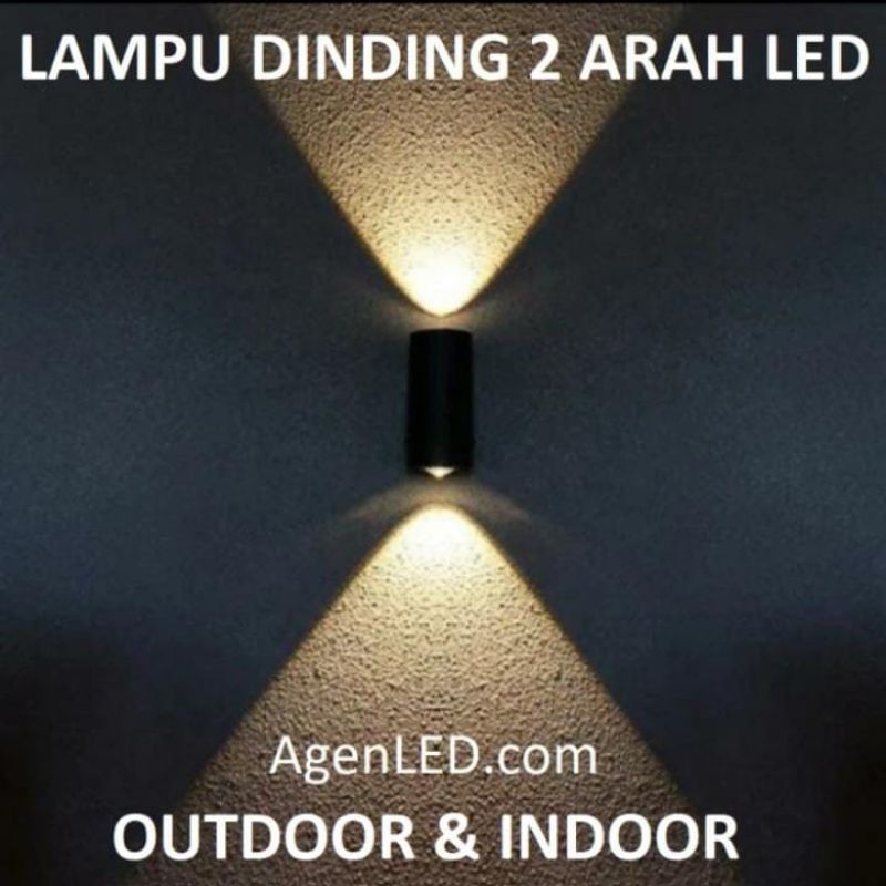 Jual Lampu Dinding led 2 Arah Wall Light 2W Tembok outdoor taman mini ...