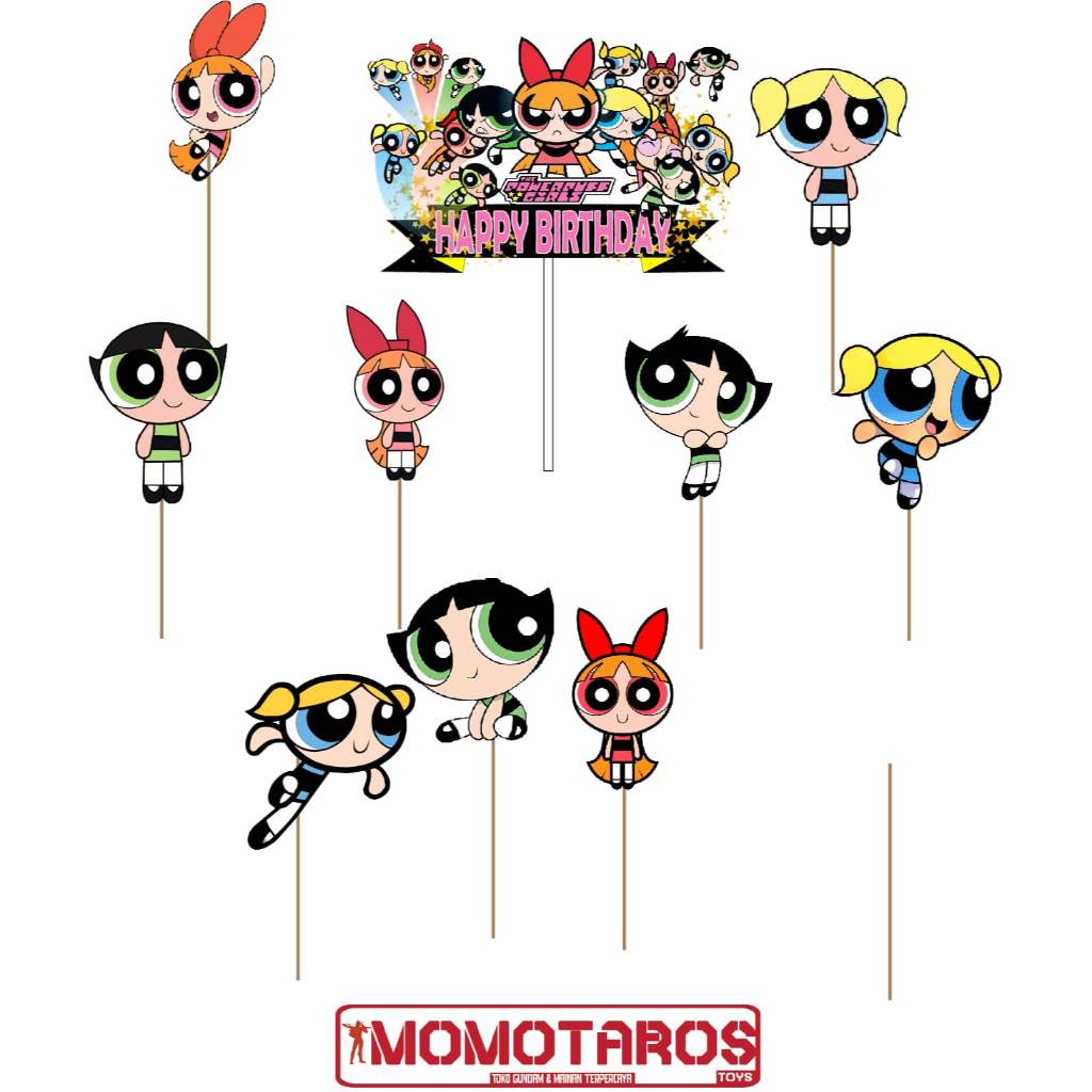 Jual Topper cake Powerpuff Girls NEW isi 10 pcs | Shopee Indonesia