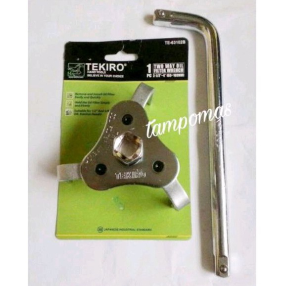 Jual Baru Populer Kunci Pembuka Filter Oli Tekiro 3 Kaki Set Gagang Sok ...