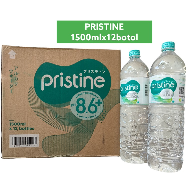 Jual (1 Dus) Pristine Water ph 8.6+ 1500 ml x 12 Botol / Air Minum Pristine / Air Alkali / Air ...