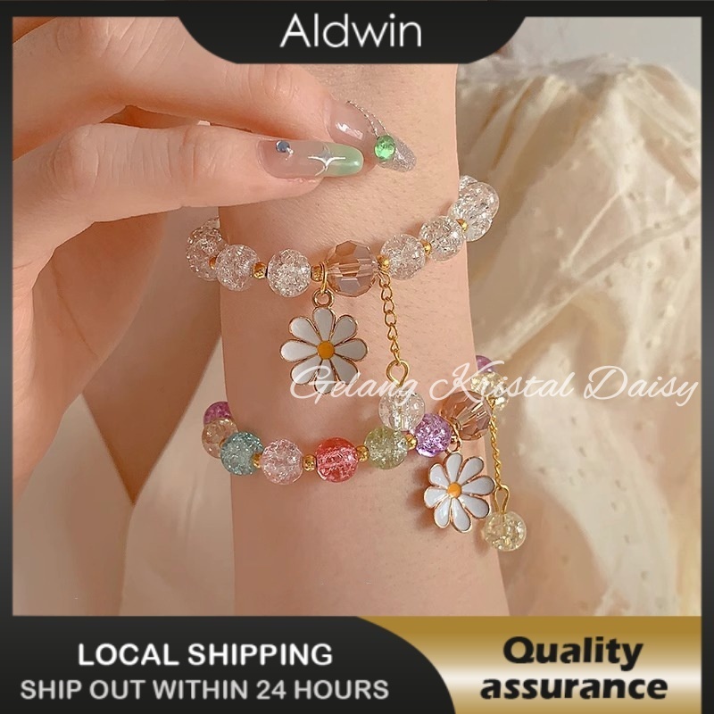 Jual Gelang Aesthetic Daisy Rumbai Bunga Kristal Wanita - Crystal Daisy ...