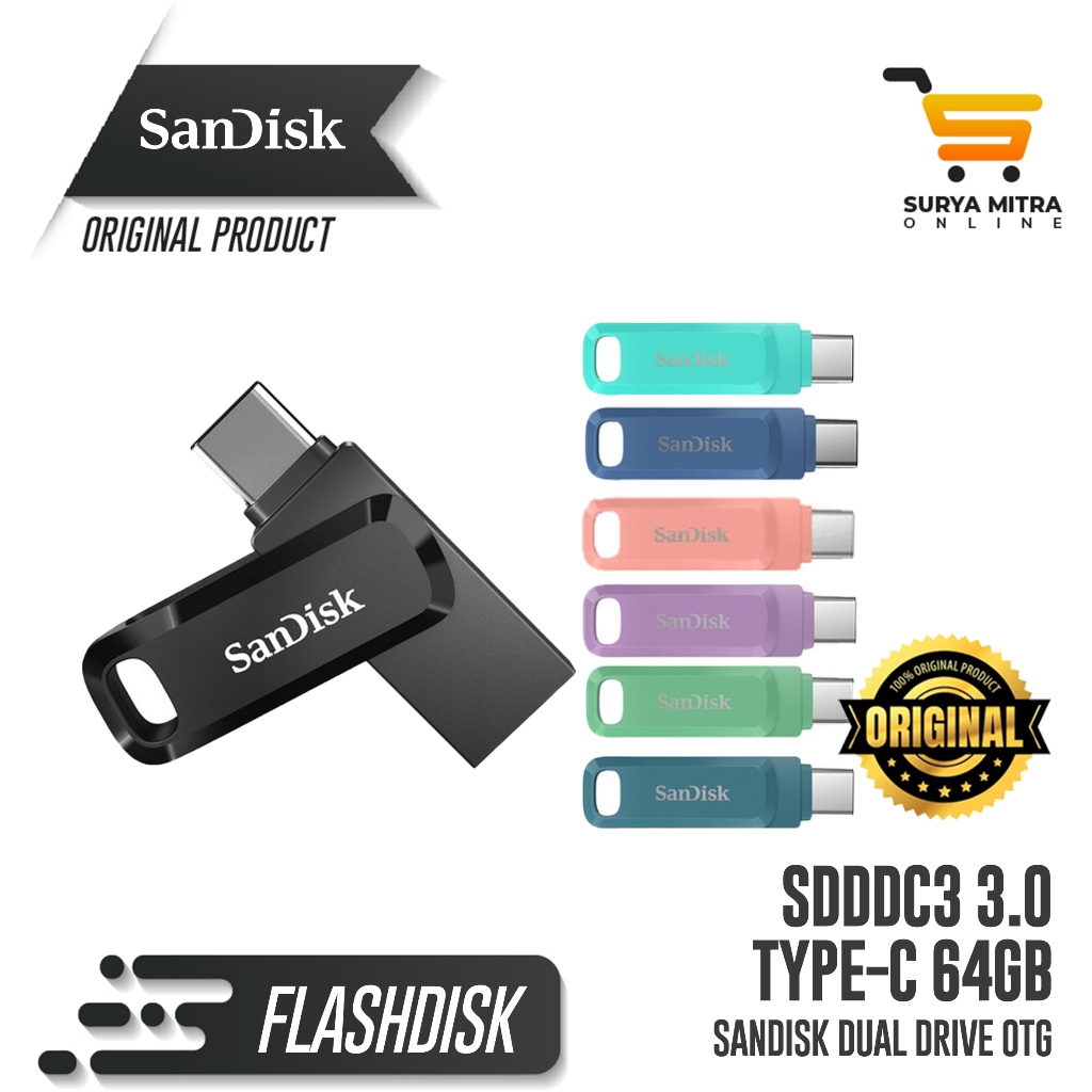 Jual FlashDisk OTG Sandisk Dual Drive GO 64GB TypeC 3.1 SDDDC3 | Shopee ...
