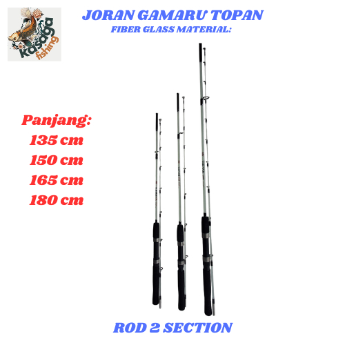 Jual Joran Fiber Gamaru Topan 2 Section 120 cm 135 cm 150 cm 165 cm 180 ...