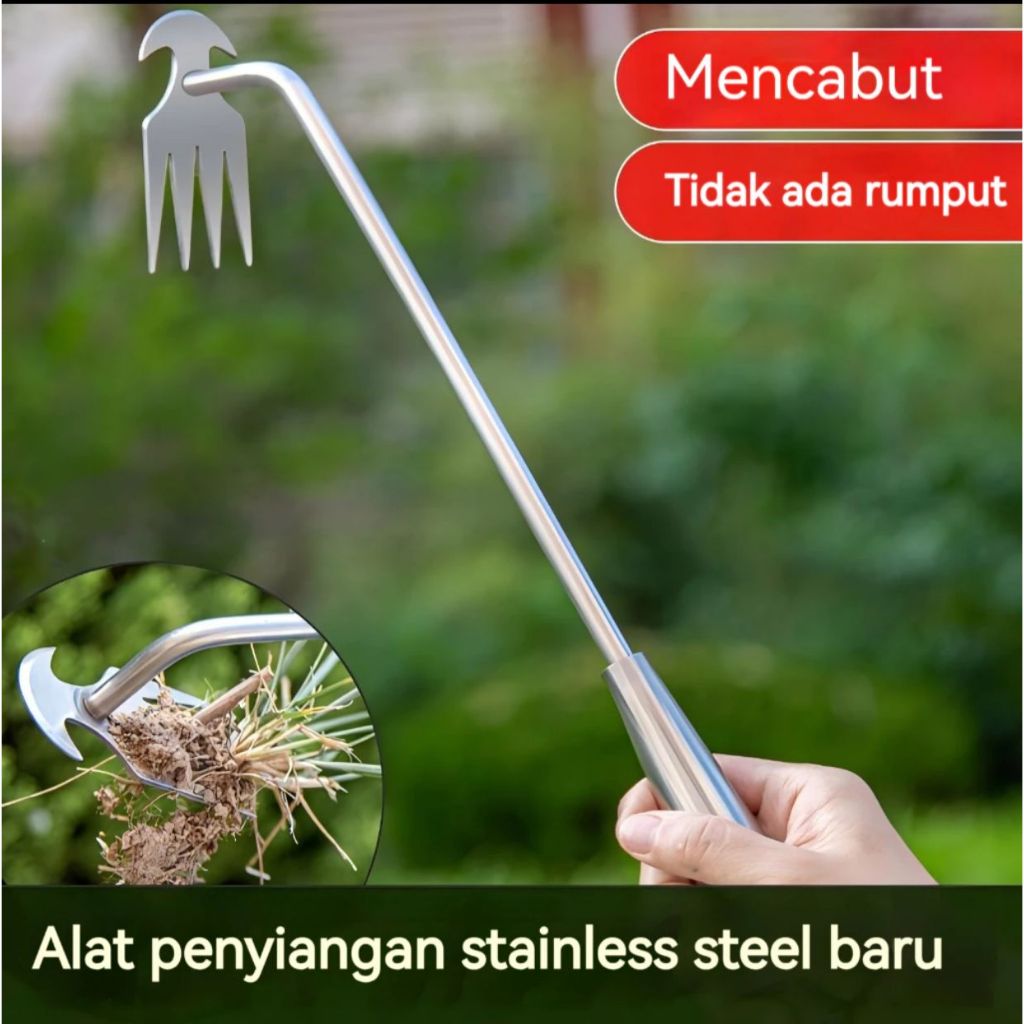 Jual Alat Pencabut Rumput Liar Alat Garbu Taman Baja Asli Weeding Garu ...